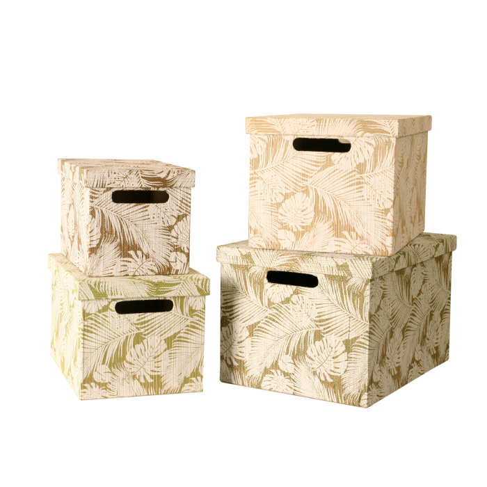 Set of 4 Storage Box Tropical Prints - Aneka Tusma