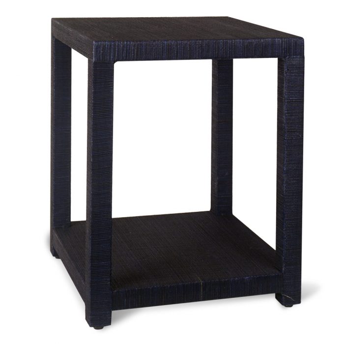 Navy Grasscloth Side Table | Aneka Tusma | Indoor Grasscloth Furniture